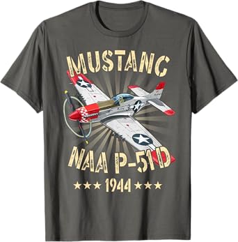 Amazon.com: P-51D Mustang Vintage North American P-51D Fighter Warbirds T-Shirt : Clothing ...